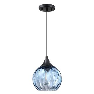 2 Pack light fixture blue glass chandeliers light Metal pendant light ...