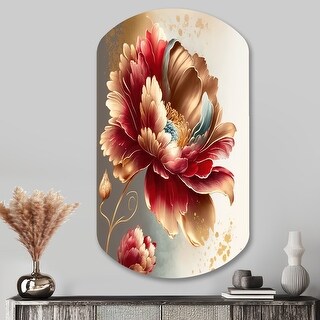 Designart - Bold Red Floral Design I - Floral Sculptures Wall Art In ...