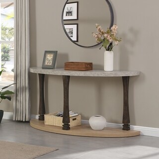 48" Long Semi Circle Demilune Sofa Table for Small Hallway Entryway ...