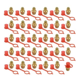 Straight Brass Hydraulic Grease Nipple Fittings with Dust Cap - 30 Set ...