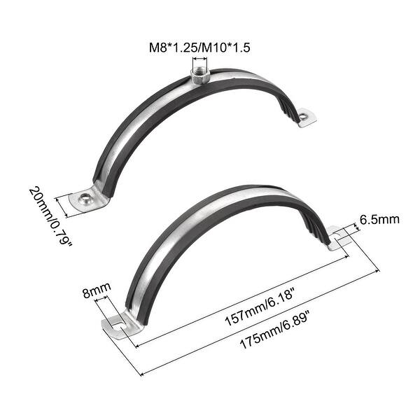 Pipe Strap Clamps, M8/M10 Nut Size Pipe Bracket Tube Clips 8Pcs - Bed ...