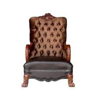 HomeRoots 34" Golden Brown And Chocolate Velvet Tufted Chesterfield ...