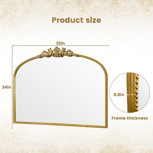 WallBeyond Crown Arch Mirror with Sturdy Iron Frame Elegant Decorative ...