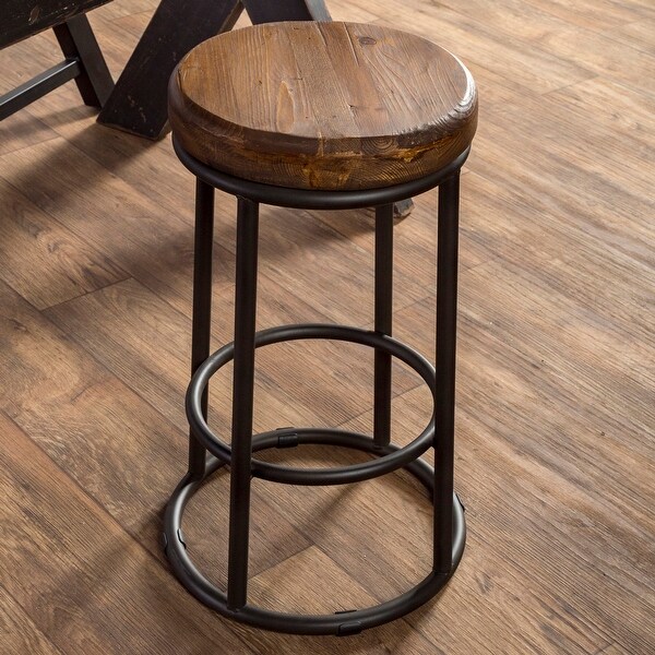 Carbon Loft Horseshoe Reclaimed Wood and Iron Stool Bar Height 29 32 in