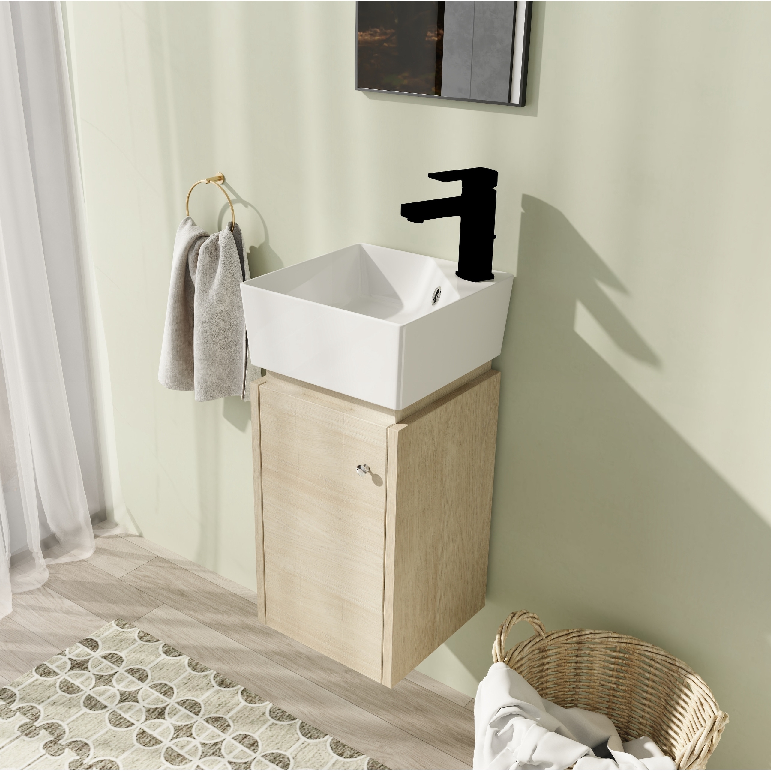 Bathroom Vanity With Sink In 24/30/36 Inch, Floating Bathroom Vanity ...