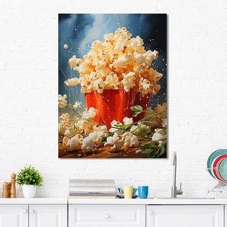 Designart "Carnival Kernels Bright Pop Corn Fiesta I" Popcorn Wall ...