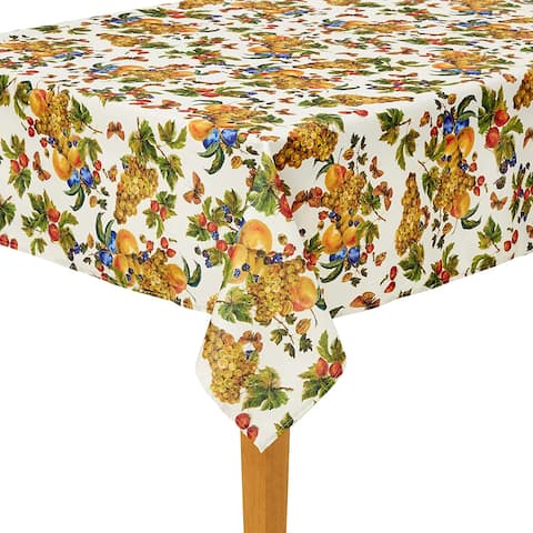Violet Linen European White Fruit Pattern Tablecloth - Overstock - 34869295