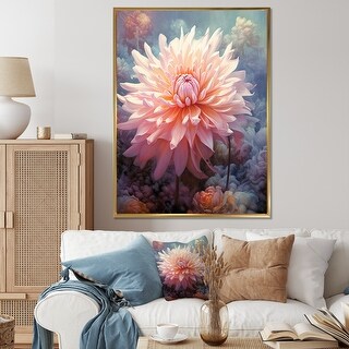Designart "White Pink Mums Blossoms" Mums Framed Wall Decor - Bed Bath ...