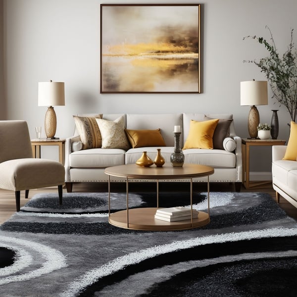 RugBerry 3D Signature 1-inch Pile Shag Area Rug Modern Carpet - Bed ...