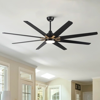 YUHAO 72 Inch Windmill Antique Black Industrial Wooden Large Ceiling ...