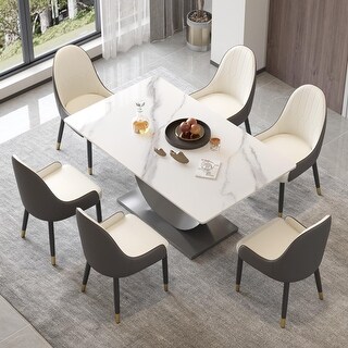 Marble Sintered Stone Rectangle Dining Table - Bed Bath & Beyond - 39931825