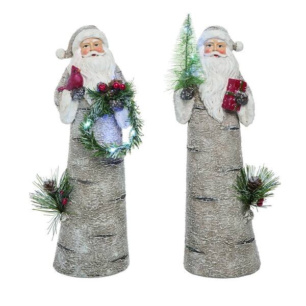Transpac Resin 13 in. Multicolor Christmas Look Santa Set of 2 - Bed ...