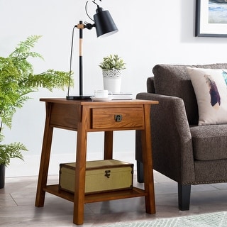 Leick Home Solid Wood Mission End Table with Drawer - Bed Bath & Beyond ...