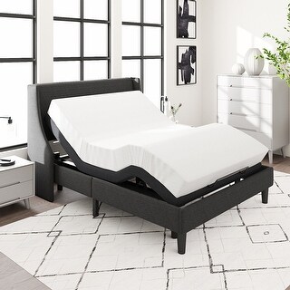 Queen Adjustable Bed Base Frame with New Generation Motor, Dark Grey ...