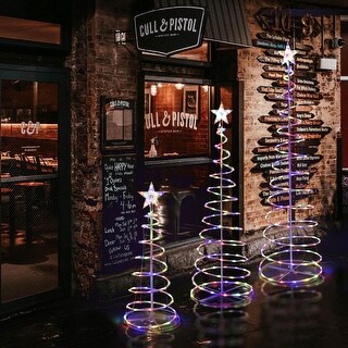 Set of 3 LED Spiral Tree Light Kit 6 Ft 4 Ft 3 Ft RGB USB Power ...