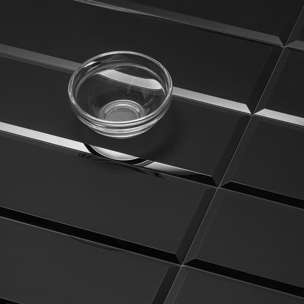 black mirrored backsplash