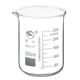 250ml Low Form Glass Beaker, 3.3 Borosilicate Lab Measuring Cups - Clear - Bed Bath & Beyond ...