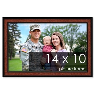14x10 Traditional Walnut Complete Wood Picture Frame with UV Acrylic ...