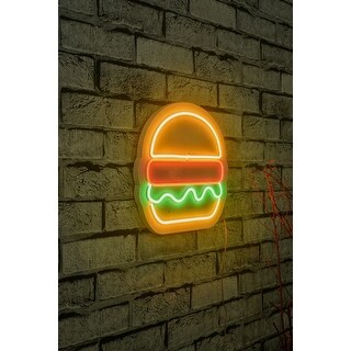 11" Novelty Hamburger Led Neon Sign Wall Décor - 0.8" x 11" x 10.6 ...
