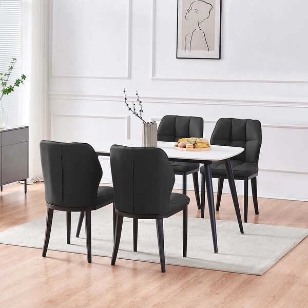 Checkered Faux Leather Upholstered Dining Chairs Set of 2 4 33.7 H x 17.4 W x 17.4 D On Sale Bed Bath Beyond 40406106