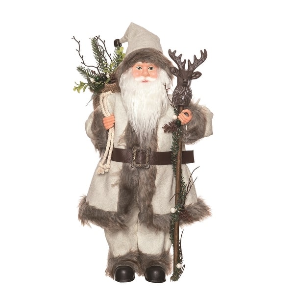 18" Rustic Multicolored Standing Santa of the Woods Christmas Figure ...