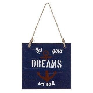 Set of 2 Let Your Dreams Set Sail With Anchor Picture Hanging Wall Sign ...