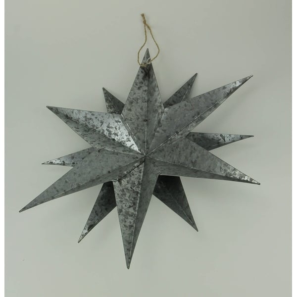 Rustic Galvanized Metal 12 Pointed Star Wall Sculptures Set Of 3 - Bed ...
