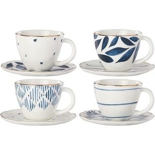 Lenox Blue Bay 8-Piece Espresso Cup & Saucer Set Blue - Bed Bath ...