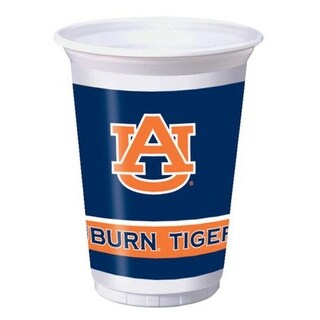 96 NCAA Auburn University Tigers Plastic Drinking Tailgate Party Cups ...