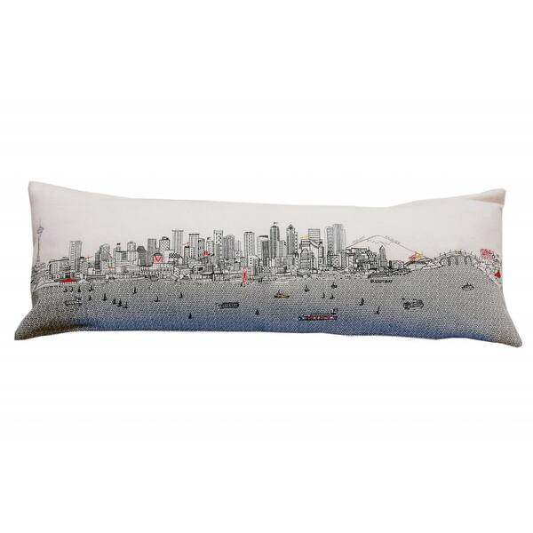 45" White Seattle Daylight Skyline Lumbar Decorative Pillow - Bed Bath ...