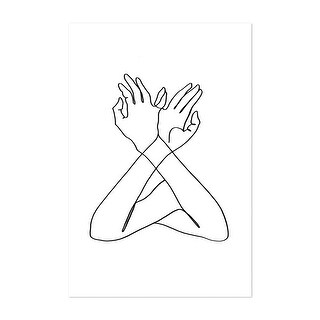 Siblings Line Drawings Abstract Black White Art Print/Poster - Bed Bath ...