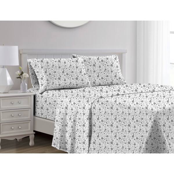 Lucy 1000TC CVC Sheet Set Silver King - Bed Bath & Beyond - 39037357