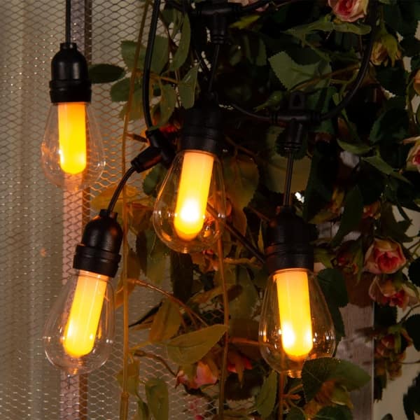 PURPLE LEAF LED Outdoor String Lights 24FT Low Voltage Patio String ...