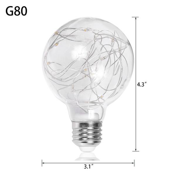 2 Watt G80 LED E26/Medium (Standard) Base Globe Fairy Light Bulb - N/A ...