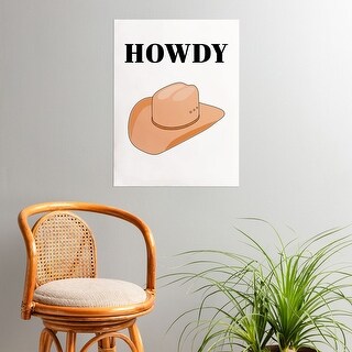 Daily Regina Designs Howdy Cowboy Hat Neutral Beige Poster - Bed Bath ...