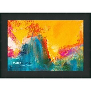 25x14 Contemporary Black Complete Wood Picture Frame with UV Acrylic ...