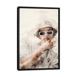 iCanvas "Young Man Watercolor Portrait VI" by Paul Rommer Framed - Bed ...