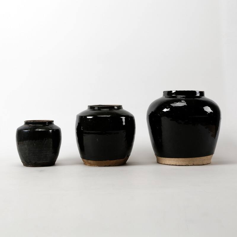 Artissance Large Vintage Glazed Obsidian Vase w/Unfinished Base, 12 ...