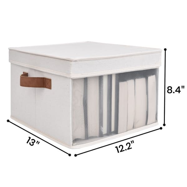 StorageWorks Foldable Fabric Storage Bins with Lids, Set of 3 - 13"x 12 ...