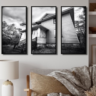 Designart "Broken Down Abandoned House" Country Framed Wall Art Set of ...