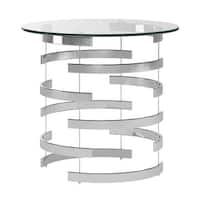 Nova Round Glass Top Vortex Iron Base Accent Table by iNSPIRE Q Bold ...