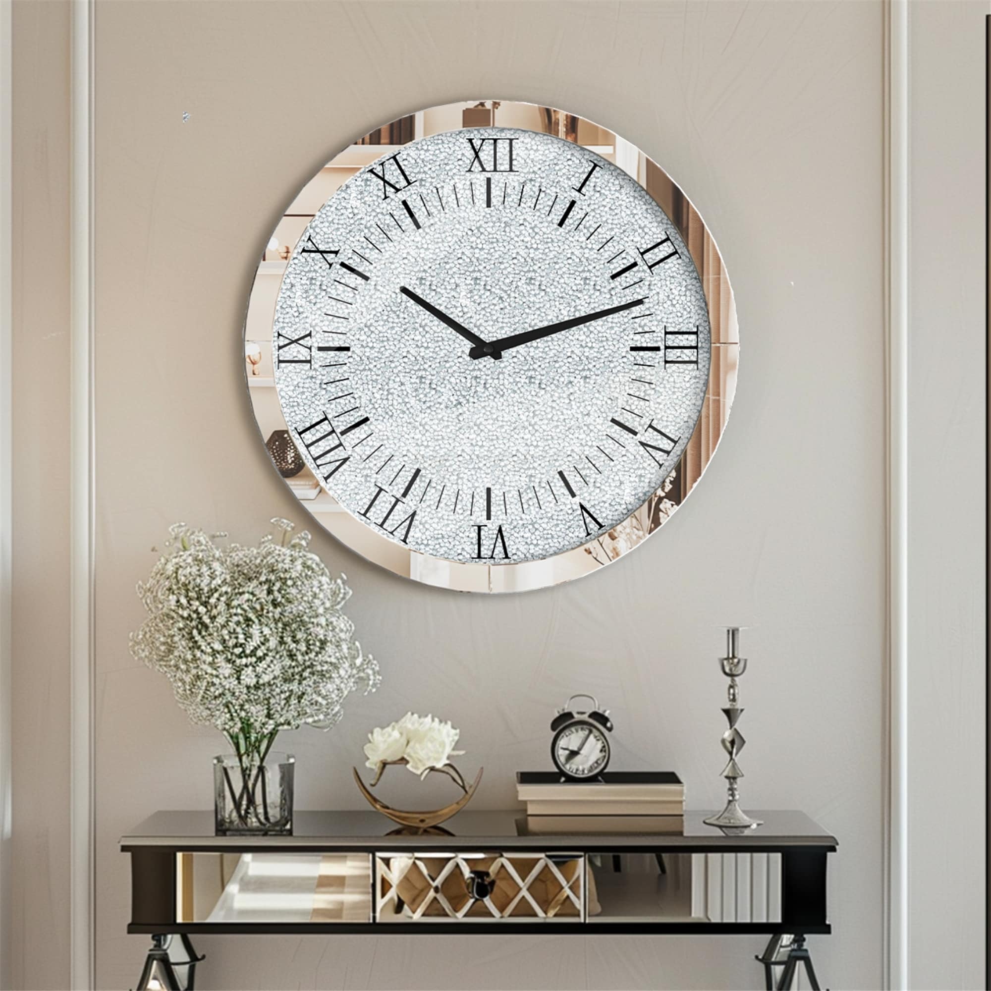 mirrored wall clock