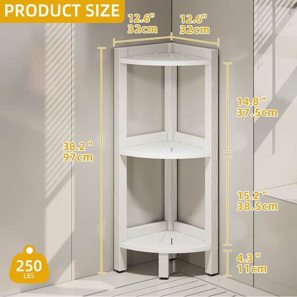 Moasis Bathroom 3-Tier Corner Shelf Corner Stool Poly Lumber Shelf ...