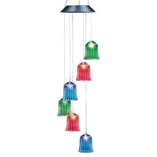 Solar Hanging Holiday Bells Outdoor Mobile Dangler - 4.94 x 30 x 4.94 ...