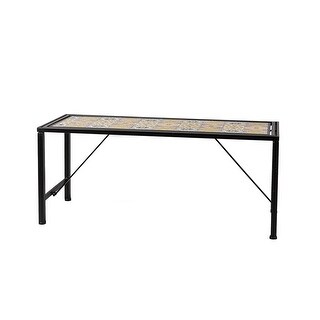 HomeView Design 41.5" L Rectangle Multicolor Ceramic/Metal Bench w ...