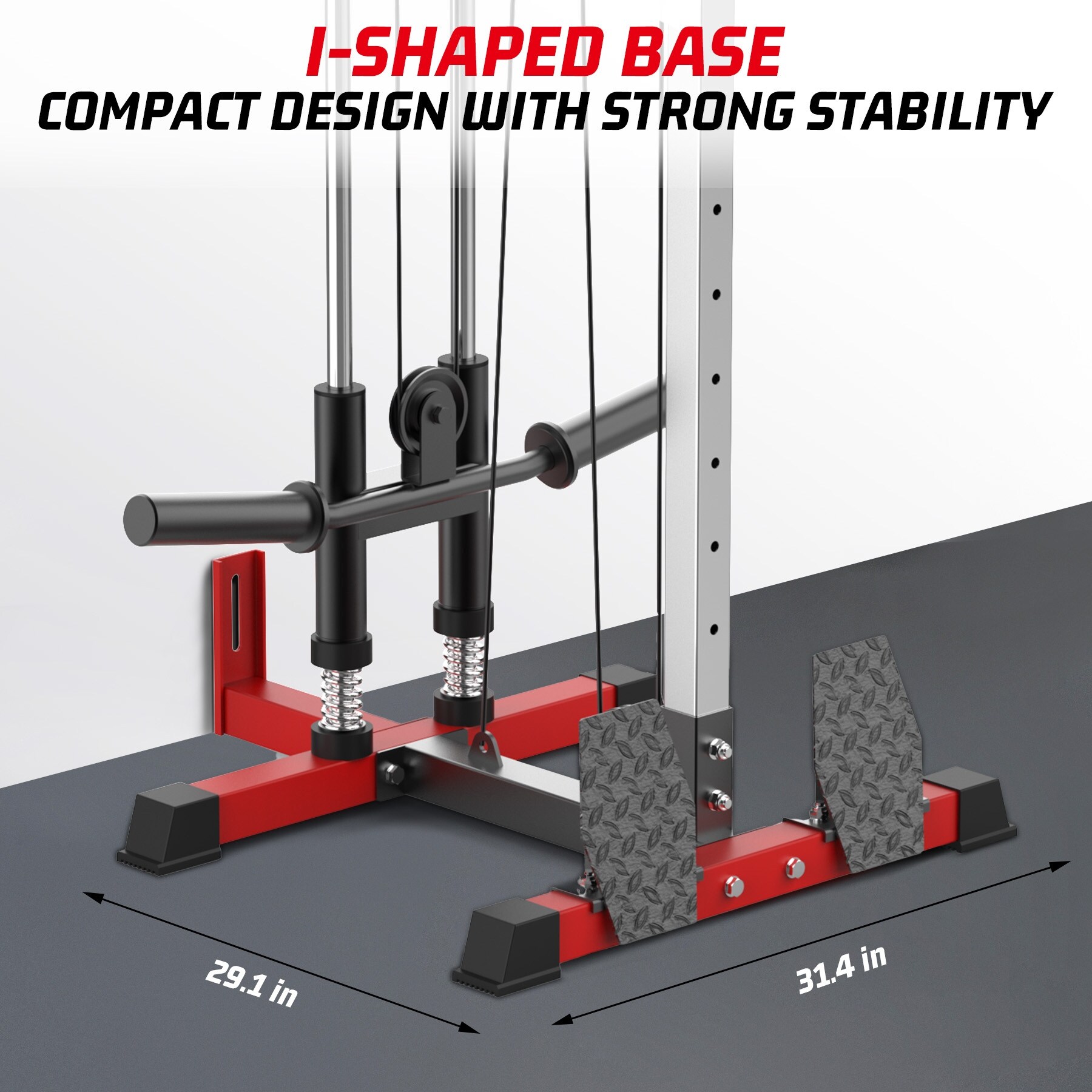 Adjustable Pulley System GarveeLife Wall Mount Cable Machine - 400lb ...