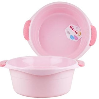 13-Inch Pink Plastic Basin with Handles - 12 Units - Bed Bath & Beyond ...