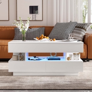 Modern Coffee Table with Adequate Hidden Compartment,with 2 Drawers ...