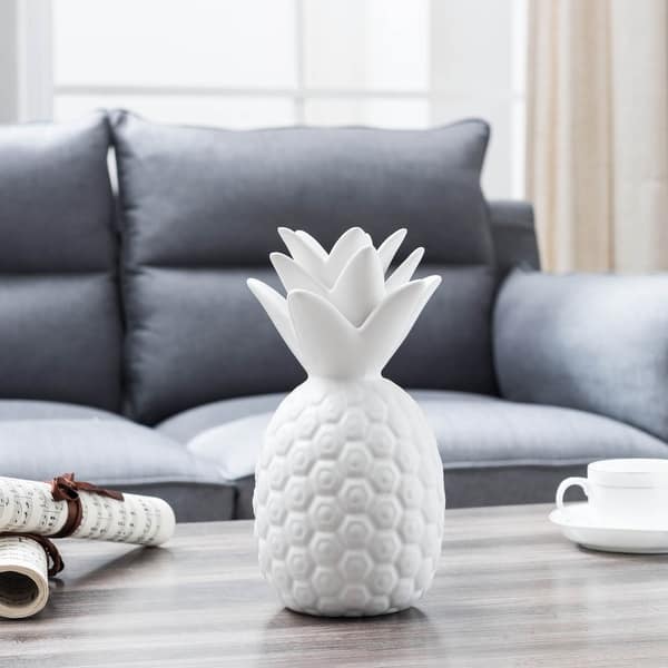 Trendy White Ceramic Pineapple - Bed Bath & Beyond - 33110565