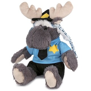 DolliBu Grey Moose Police Officer Plush Toy with Cop Uniform and Cap ...
